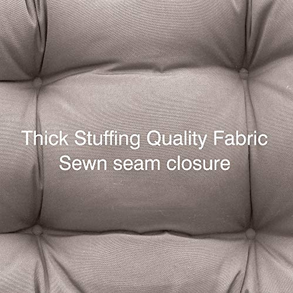 QILLOWAY Outdoor Seat/Back Chair Cushion Tufted Pillow, Spring/Summer Seasonal All Weather Replacement Cushions. (TAN/Grey)