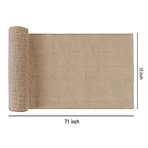 5 Pack Burlap Table Runners, 12 x 71 Inch Rustic Table Runner Farmhouse Table Decor, Burlap Woven Fabric Placemats Rustic Long Roll Home Decor for Outdoor Wedding and Dinner
