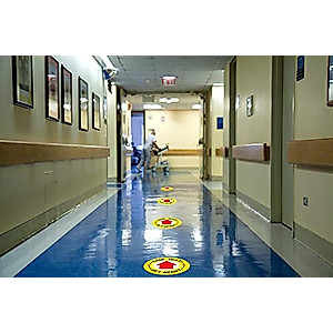 FaCraft Directional Allow Stickers,10pcs,8.25" One Way Floor Decal signs for Bussiness,Store,School,Pharmacy and Public Places.