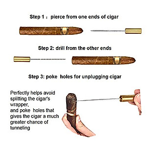 【2-Pack】Cigar Draw Enhancer Tool & Nubber, Sangle Sopffy Cigar Draw with Wooden Case.