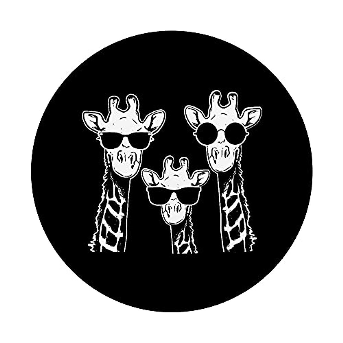 Giraffes family with sunglasses - Giraffe PopSockets Swappable PopGrip