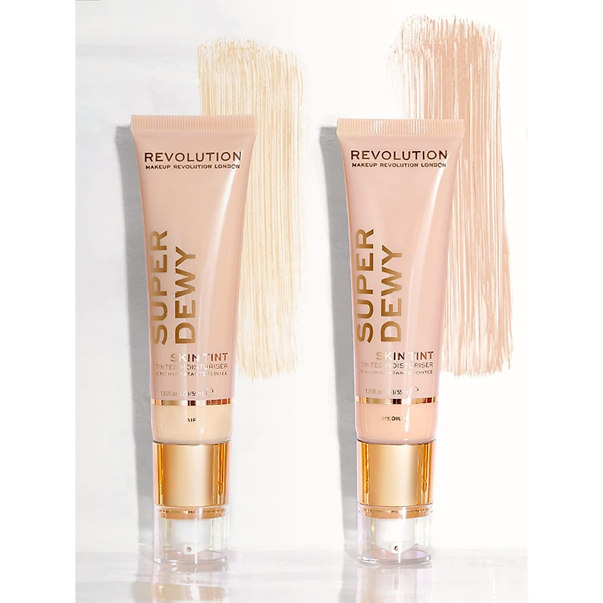Makeup Revolution, Superdewy Tinted Moisturiser, Light Coverage, Dewy Finish, Medium, 1.85 fl. Oz.