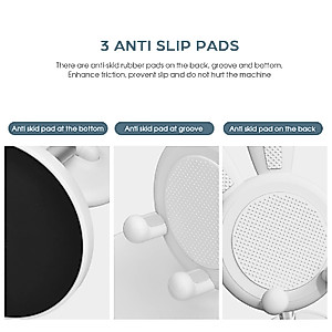 OATSBASF Cute Cell Phone Stand, Adjustable Bunny Phone Stand for Desk, Thick Case Friendly Holder Compatible with iPhone, Kindle, iPad, Switch, All Phones (White)