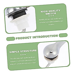 STOBAZA Toilet Tank 2 pcs Accessory Handle Water Switch Lever for Tank Toilets Part Accessories Most Replacement Universal Aluminum Flush Bathroom Hotel Re Metal Household Side Retro Home