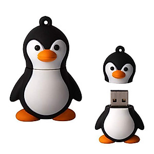 USB 2.0 Cartoon Flash Pen Drive Sticks High Speed Memory Storage Thumb Stick Drive (32GB, Penguin)