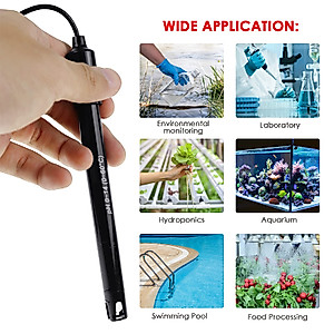 DANOPLUS 300 cm Long Cable Electrode Replaceable pH Probe (0-14 pH), BNC Connector with 6 Packets of Calibration Powder