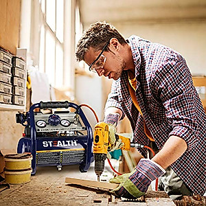 Stealth 2 Gallon Ultra Quiet Air Compressor, 3/4 HP Oil-Free Peak 125 PSI 60 Decibel Air Compressor,2.8 CFM @ 40 PSI 1.8 CFM @ 90 PSI Silent Portable Long Life Electric Air Compressor for Garage