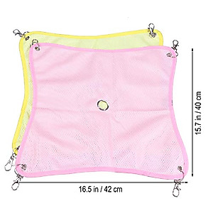 POPETPOP 2Pack Mesh Hamster Hammock for Cage-Gerbil Swing Hanging Chinchillas Bed Guinea Pig Nest Squirrel House for Rat Small Animal Hammock Random Color Size M