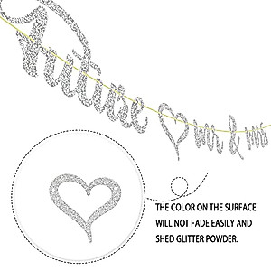 Future Mr & Mrs Banner, We're Engagement Silver Glitter Sign, Bridal Shower and Groom Wedding Party Decorations