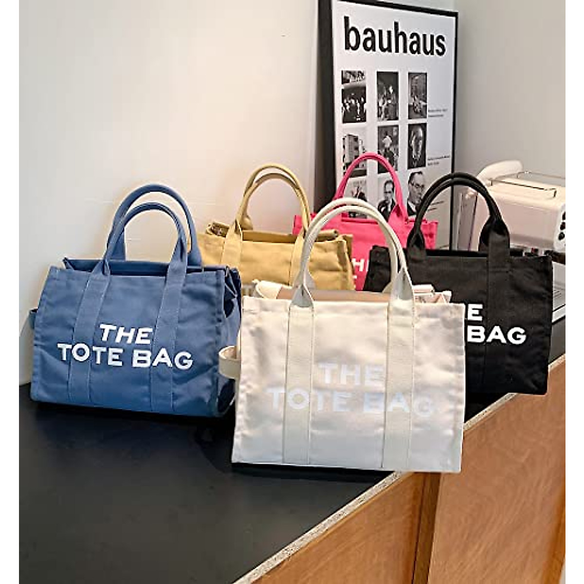 Tote Bag for Women, Travel Canvas Tote Bags for Women, Fashion Crossbody Bags Handbag Bag Casual Large Capacity for Office, Travel, School - BlueBlack