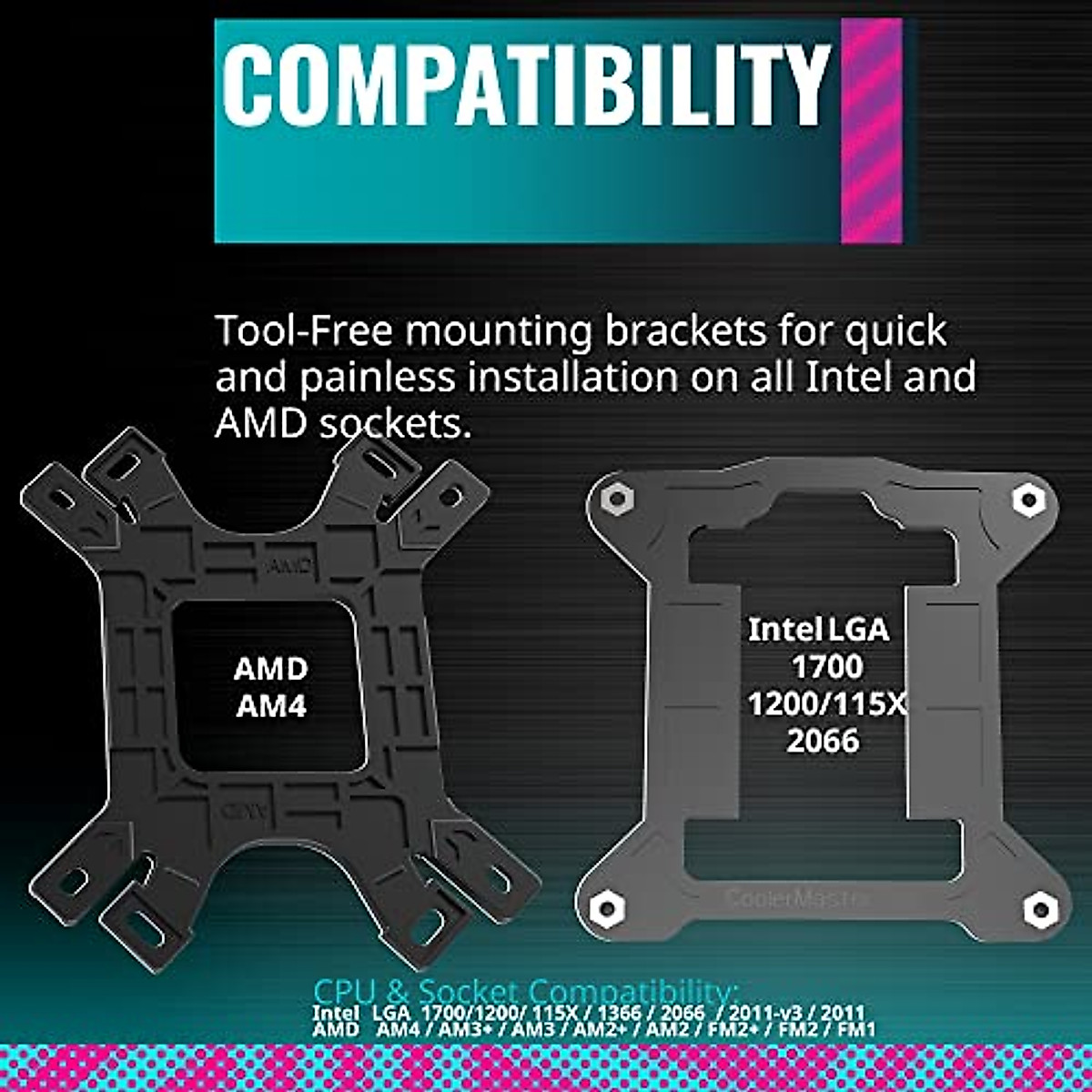 Cooler Master Hyper 212 Black CPU Air Cooler with Silencio Fan, Gun-Metal Fins, and Copper Heat Pipes - For AMD Ryzen and Intel LGA CPUs