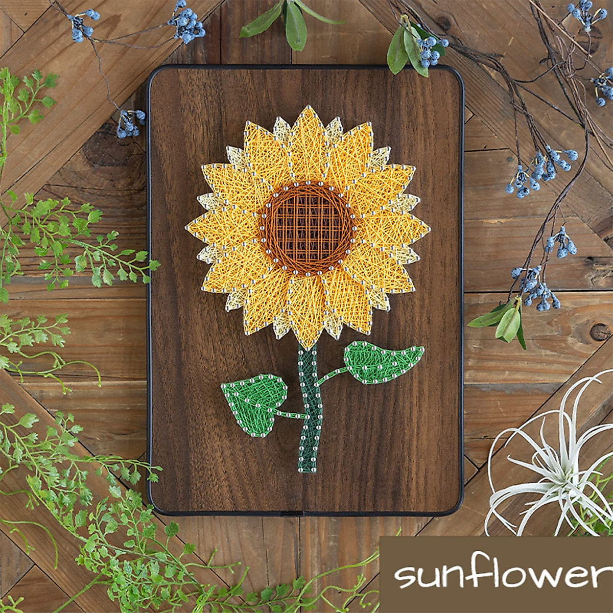Faynore DIY String Art for Kids Adult Creative DIY Craft Kit with All Necessary Accessories and Frame - Home Wall Decorations Tabletop Decor - Gifts for Women Children (8.2" x 11.8") (Sunflower)