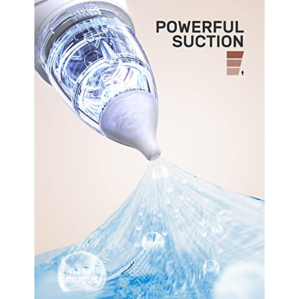 Nasal Aspirator for Baby, HAUTURE Baby Nose Sucker, Self-Cleaning Nose Cleaner for Toddler, 3 Suction Levels, 2 Modes, Nasal Tweezers, 5 Hours Fast Charge for 60 Days