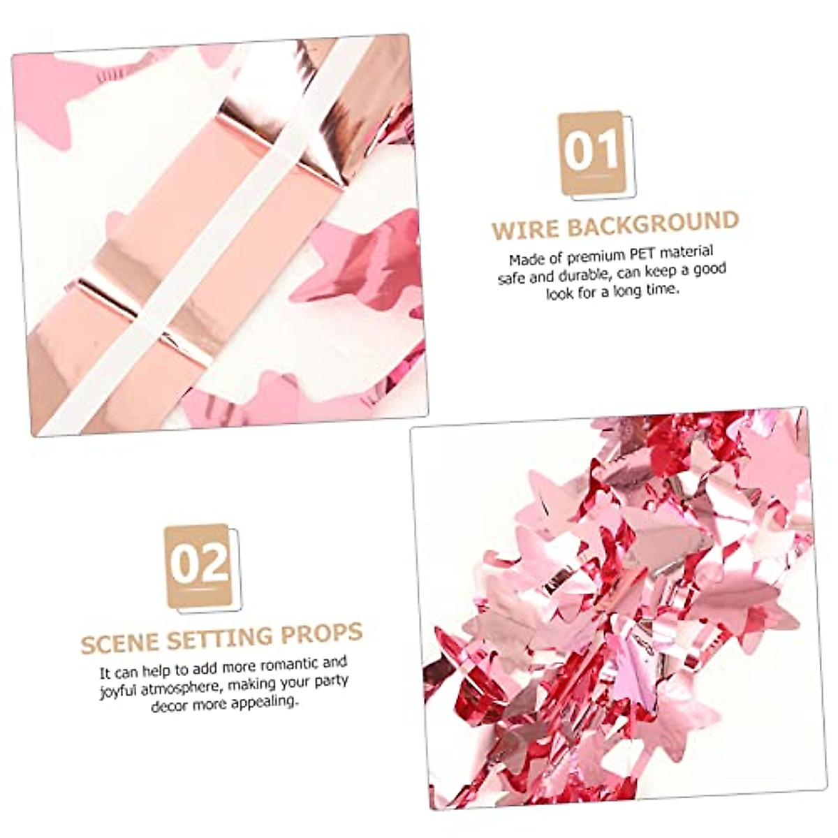 Abaodam 3 Sets Birthday Prop July Silver Twinkle Graduation Curtains Banner Foil Bunting Festival Door Party Metallic of Gold Rose Scene Fringe for Backdrop Decorations Tinsel