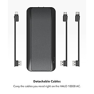 HALO 10000 AC - Contains a 10,000mAh Internal Battery with Built-in AC Wall Plug & Charging Cables - Blush