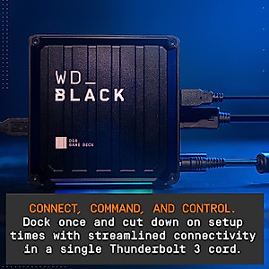 WD_BLACK 2TB D50 Game Dock NVMe SSD Solid State Drive, RGB with Thunderbolt 3 Connectivity, Up to 3,000 MB/s - WDBA3U0020BBK-NESN