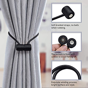 2 Magnetic Curtain Tiebacks- Drapery Holdbacks, Tie Backs Holdback for Blackout Sheer Window Treatment, Upgrade 2022