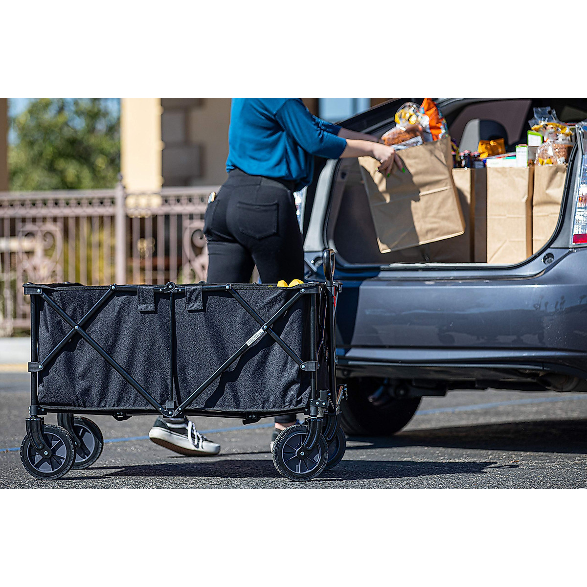 ONIVA - a Picnic Time Brand Adventure Folding, Beach, & Sport Utility Wagon XL, Black