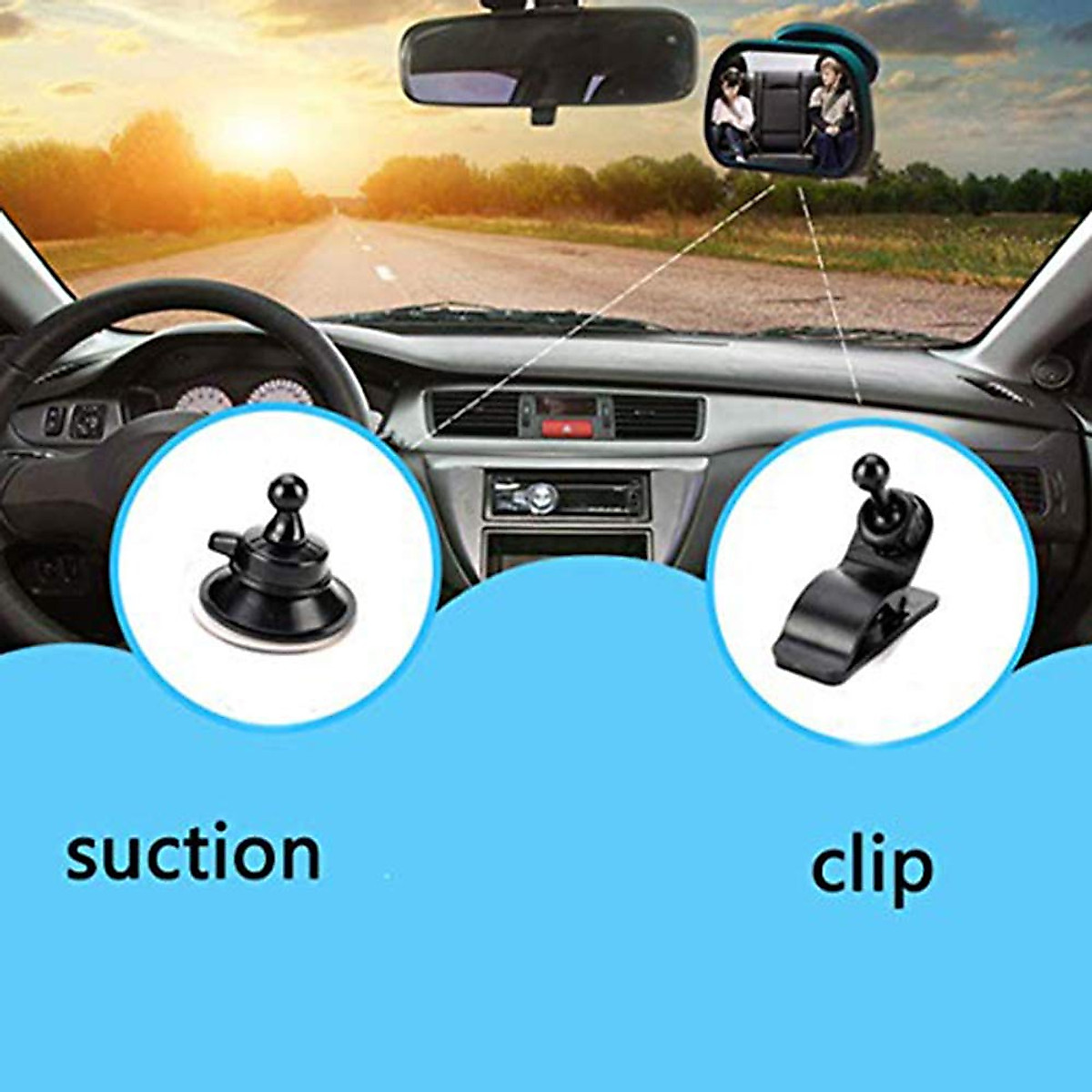 ZYHW Baby Car Mirror Safety Car Seat Mirror for Rear Facing Infant Wide Adjustable 360 Degree View,Shatterproof,Fully Assembled, Crash Tested