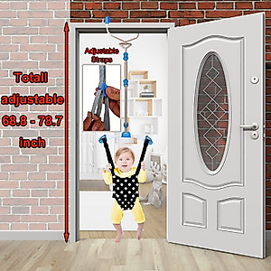 OUTINGPET Door Jumper Swing Bumper Jumper Exerciser Set with Door Clamp Adjustable Strap for Toddler Infant 6-24 Months