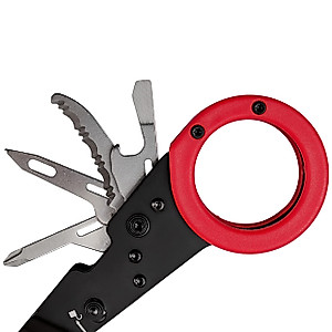 SOG ParaShears Lightweight Backcountry Stainless Steel Multi-Tool, 11 Tools Compound Leverage Technology, Red