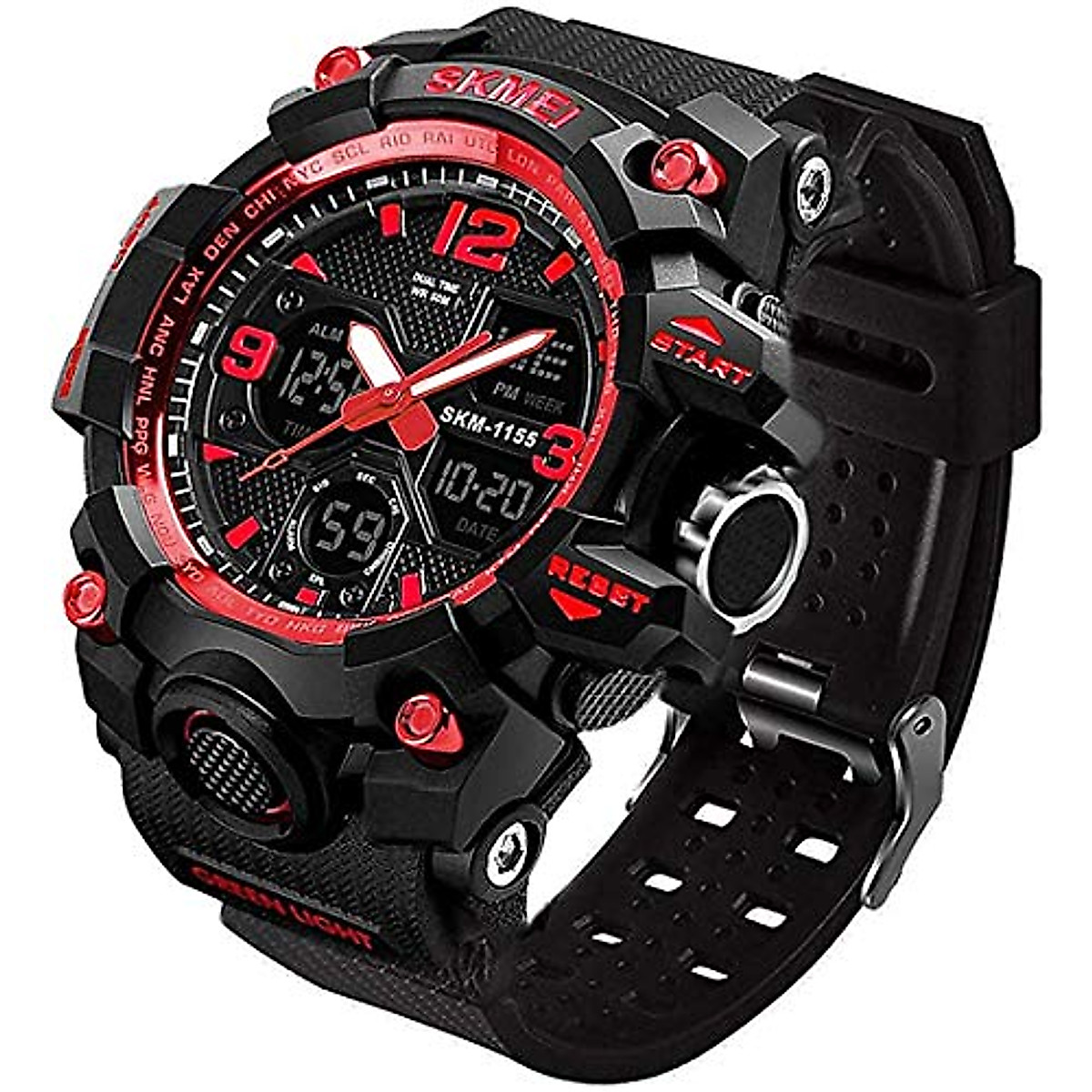 MJSCPHBJK Men's Digital Sports Watch with Alarm, Date Display, Stopwatch Features and Week Indicator- Analog Military Watch