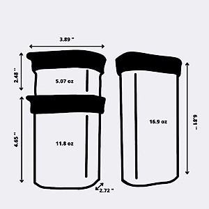 HELSIM Black Small 3-Piece Airtight Containers Set with Snap Seal Lids for Storage, Lunch, and Meal Prep, Dishwasher Safe