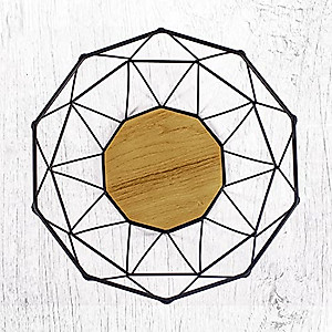 Fruit Bowl for Kitchen Counter - Fruit Basket for Kitchen Countertop - Black Fruit Bowls Vintage Style - Keeps Fruits and Vegetables Fresh - 10.2 x 4.7 x 5.3 in