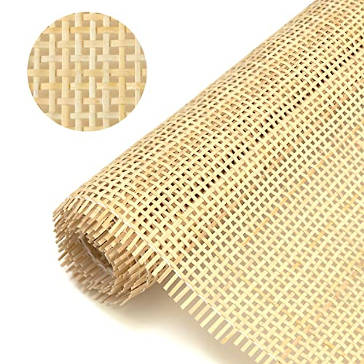 Cane Webbing,14" Width Rattan Webbing Roll 3.3Ft Natural Caning Kit Material for Cabinet,Chair,Home Furnitur