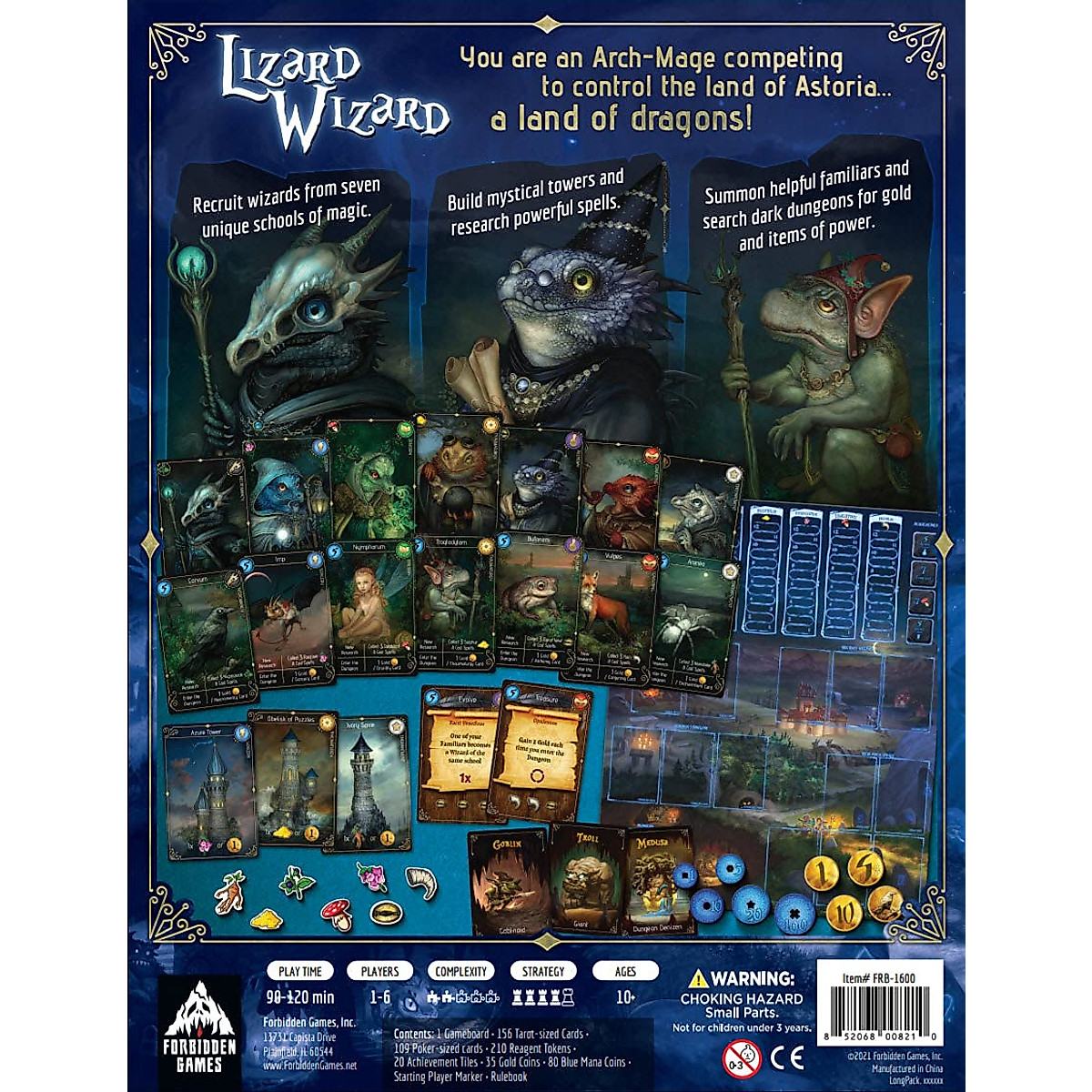 Forbidden Games | Lizard Wizard – Fantasy Strategy Game of Spellcasting, Potions, and Mystical Creatures, Ages 10+, 2-6 Players, Family Game Night Essential
