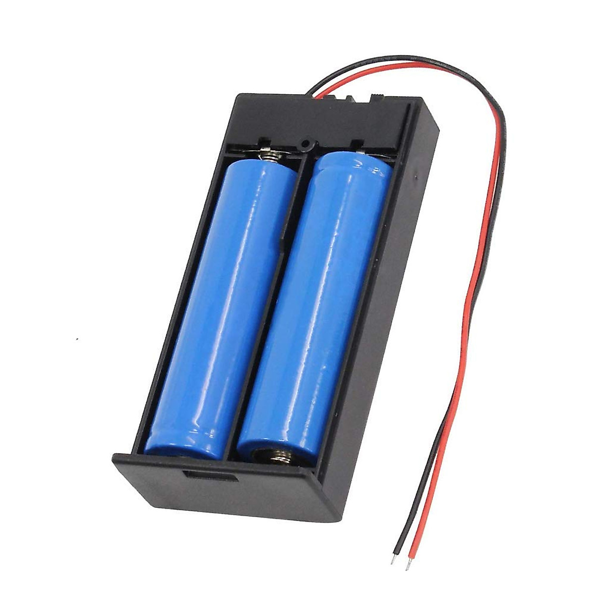 WACH AUF 5 Pcs 2 x AA 3V Battery Organizer Storage Case Battery Holder Battery Box with Wire Leads ON/Off Switch and 10 Crocodile Clips