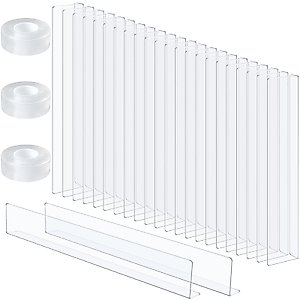 Soaoo 24 Pcs Clear Toy Blockers for Furniture 24'' L x 1.6'' W x 3.2'' H Under Bed Blocker Plastic Under Couch Blocker Couch Stoppers to Prevent Toys Pets from Getting Under Sofa Bed, Easy to Install