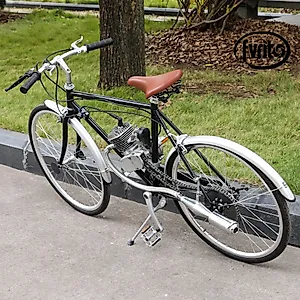 FVRITO Viper Flexible Exhaust Muffler Pipe Silencer with Hardware for 2 Stroke 49cc 60cc 66cc 80cc 100cc Engine Gas Motorized Bicycle Motor Bike Parts Silver