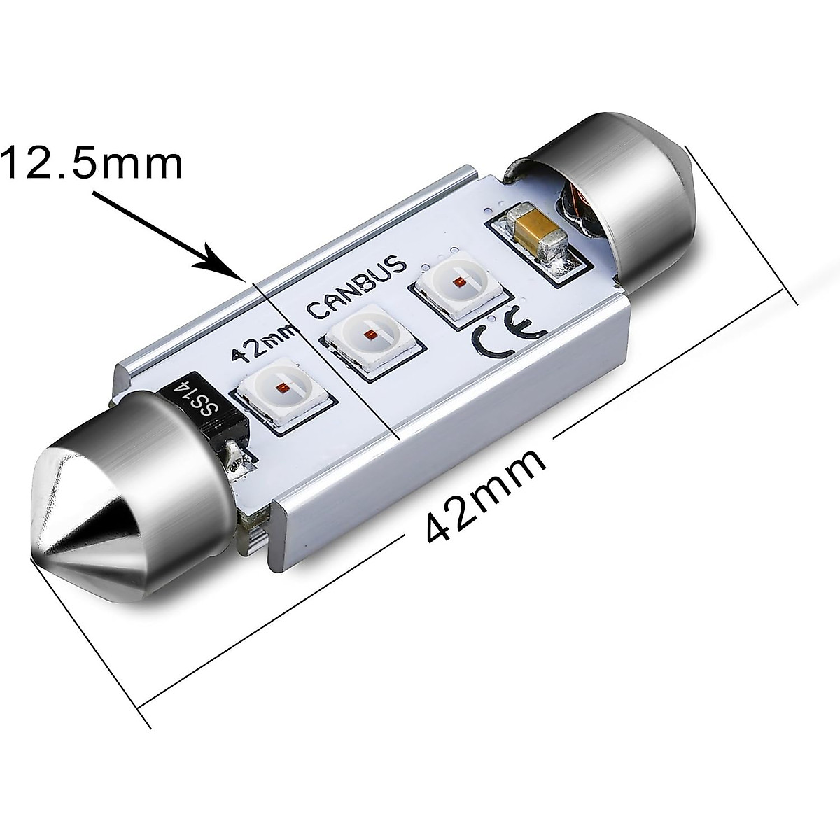 Alla Lighting 41mm/42mm 578 211-2 212-2 LED Festoon Bulbs, 10000K Blue CAN-Bus Interior Dome, Map, Trunk, Step Courtesy Lights Lamps