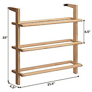 ALIMORDEN Wooden Shoe Storage Rack, Independent Standing Shoe Rack, Natural