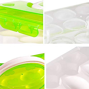 2-Tier Deviled Egg Container Deviled Egg Holder with Lid and Handle Removable Tray for Refrigerator Freezer Storage, Holds 24 Eggs (Green)