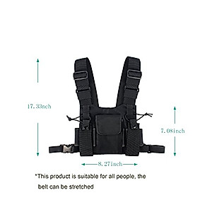 Lewong Universal Radio Chest Harness Bag Pocket Pack Holster  for Two Way Radio (Rescue Essentials)