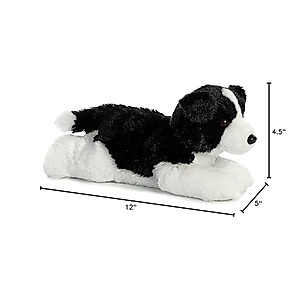 Aurora® Adorable Flopsie™ Border Collie Stuffed Animal - Playful Ease - Timeless Companions - Black 12 Inches