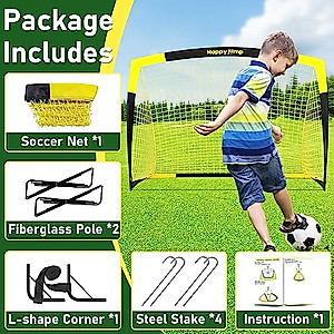 Happy Jump Soccer Goal Pop Up Foldable Soccer Net for Backyard 5'x3.6', 1 Pack