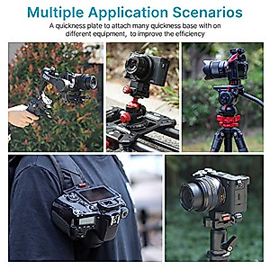 Upgrade Claw Quick Release Plate Camera Mount w Arca Swiss Slot, DSLR Stabilizer Adapter Compatible with Sony/Nikon/Canon Cameras Zhiyun/DJI/Moza Gimbal/Slider/Tripod Plate 1/4" Screw Video Shooting