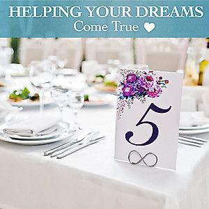 Pullan Table Number Holder Stands 12 Pack - Wedding Seating Labels Placecard Clips | Name Setting Place Card Holders | Photo Picture Cards Display Stand for Party | Reserved Sign Numbers Silver