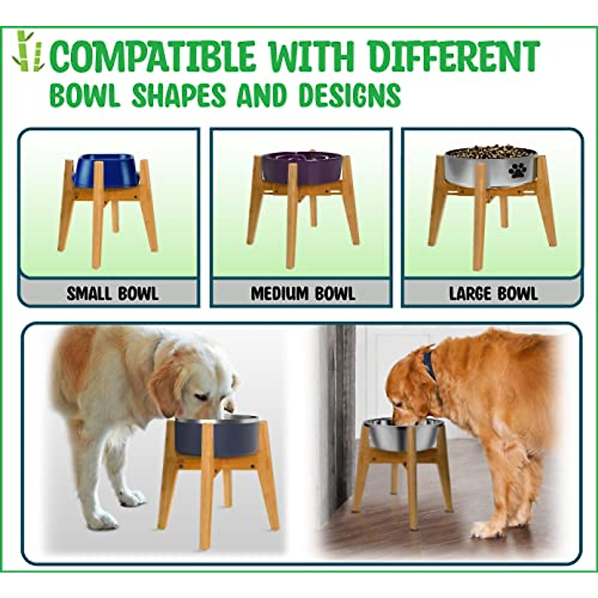 Dog Bowl Stand for Medium to Large Dog Breeds - 12-inch High, Adjustable Width with Locks - Dog Water, Food Dish Compatible - Tip-Over Resistant