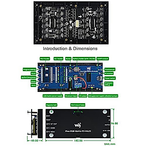 XYGStudy RGB Full-Color Multi-Features Digital Clock for Raspberry Pi Pico, 64×32 Grid, Accurate RTC