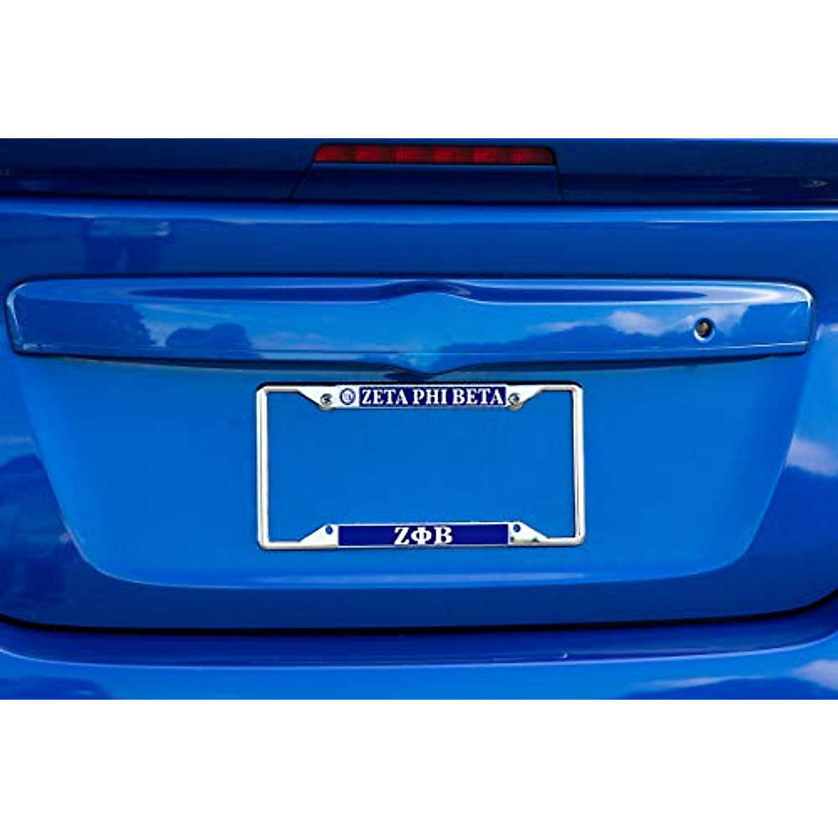 Zeta Phi Beta Sorority Crest Seal Metal License Plate Frame for Front or Back of Car Officially Licensed (Crest LP Frame)