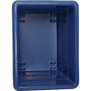 Global Industrial 12 Bushel HDPE Plastic Box Truck with Steel Base, Blue, 38-2/5"L x 28-9/10"W x 33" H