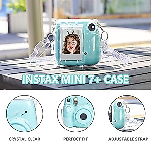 WOGOZAN Accessories for Fujifilm Instax Mini 7+ Plus Instant Camera Bundle kit Includes Mini 7+ Clear Case/Photo Album/Picture Frames/Selfie Mirror/Magnetic Frames/DIY Stickers and Other Accessories