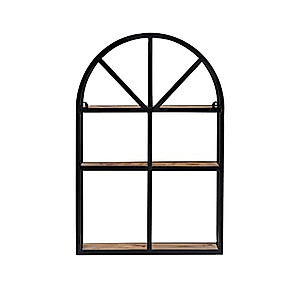 Powell Furniture Linon Penelope Metal Wall Shelves in Black