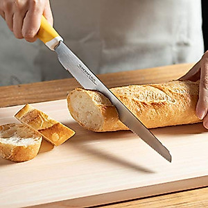 Suncraft HE-2101 Bread Knife, Smooth, Bread Cutter, Cuts Freshly Baked and Hard Breads, Loved by Professionals, Made in Japan
