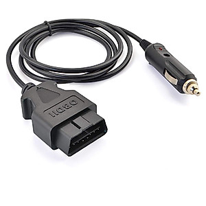OLLGEN 3M/9.8ft Car OBDII Vehicle ECU Emergency Power Supply Cable Car Memory Save Any 12V DC Power Source OBD Male Connector Cable Adapter