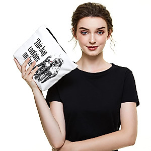IHopes+ Funny Skeleton Makeup Bag Gift for Women Best Friends Sister | This Bag Contains My Face Makeup Zipper Pouch Bag Cosmetic Travel Accessories Bag Gifts halloween gifts